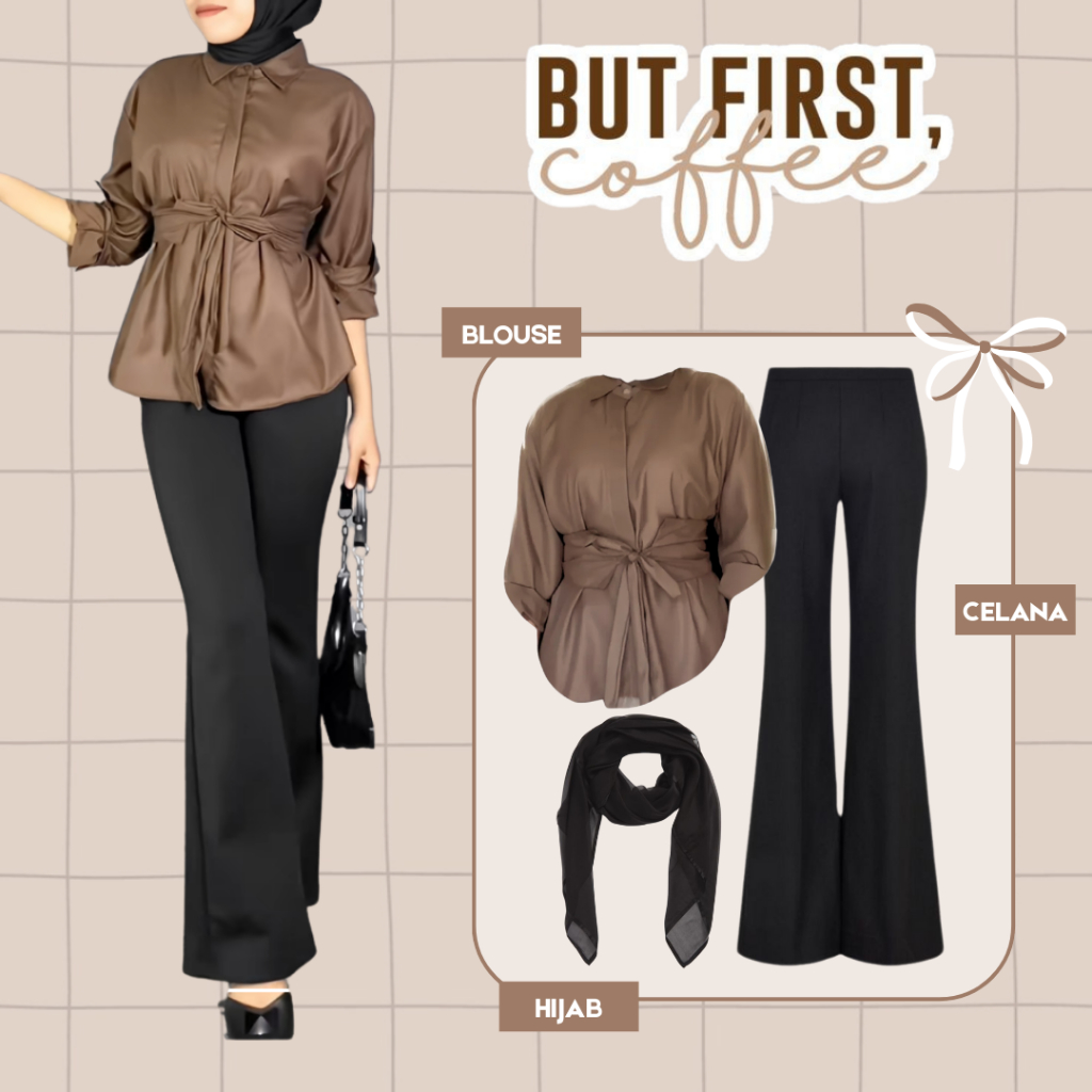 Jual Setelan wanita terbaru|outfit kampus|ootd set (Kemeja wanita ...