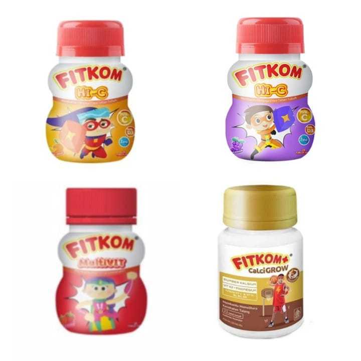 Jual Fitkom Multivitamin Strawberry Jeruk Anggur Calcium Grow CalciGrow ...
