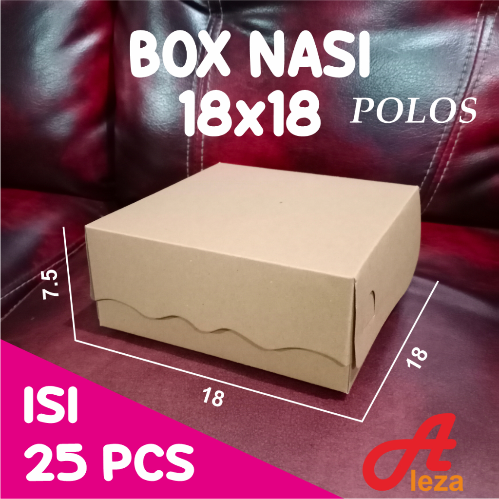 Jual 25 Pcs Dus Nasi 18x18/Kotak Nasi /Box Dus Bolu Kue | Shopee Indonesia