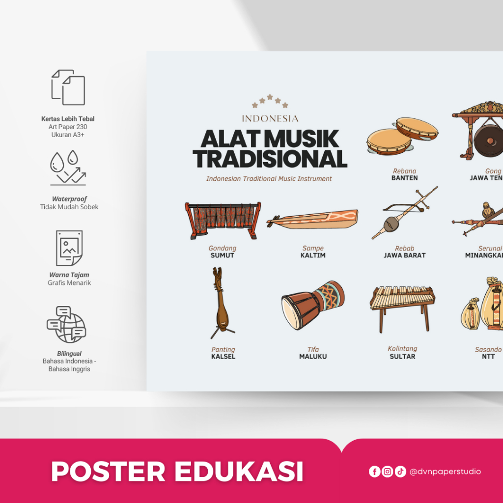 Jual DVN Paper Studio - Poster Edukasi Alat Musik Tradisional | Shopee ...