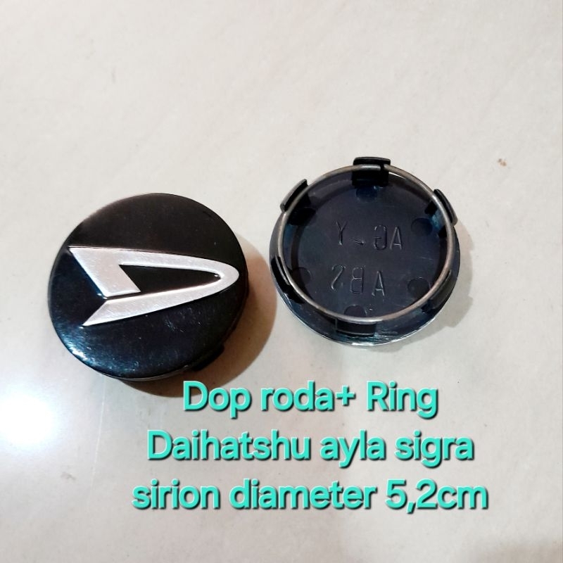 Jual Dop roda+ring Daihatshu ayla sigra warna hitam polish diameter 5 ...