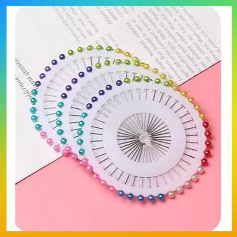 Jual Jarum Pentul Bulat Model Piring / Jarum Mutiara Hijab Warna Warni ...