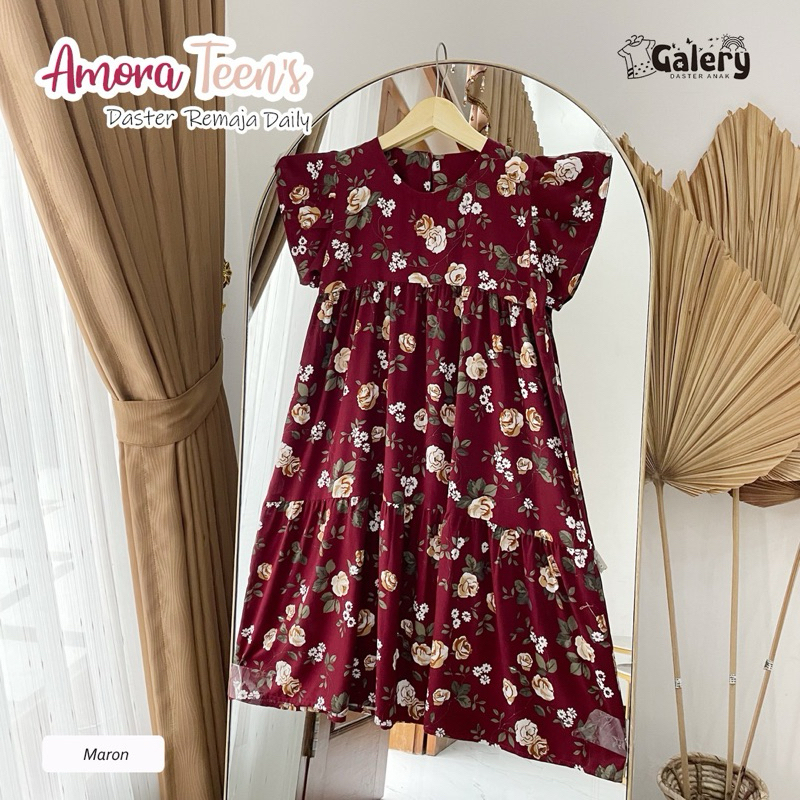 Jual Dress Remaja Amoora Teens umur 8 sampai 15 tahun Daster Remaja ...
