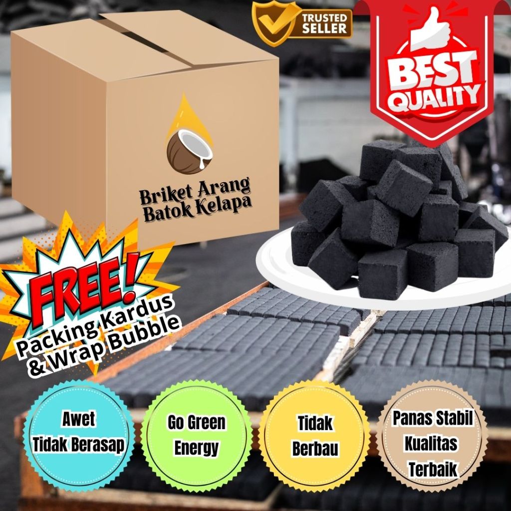 Jual 5 Kg Arang Briket Arang Batok Kelapa Arang Murni Batok Kelapa ...