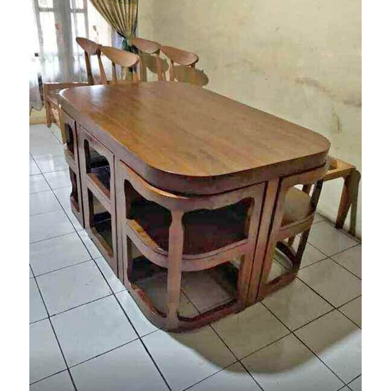 Jual Set meja makan minimalis jati meja makan minimalis 6 kursi kayu jati meja makan hemat ...