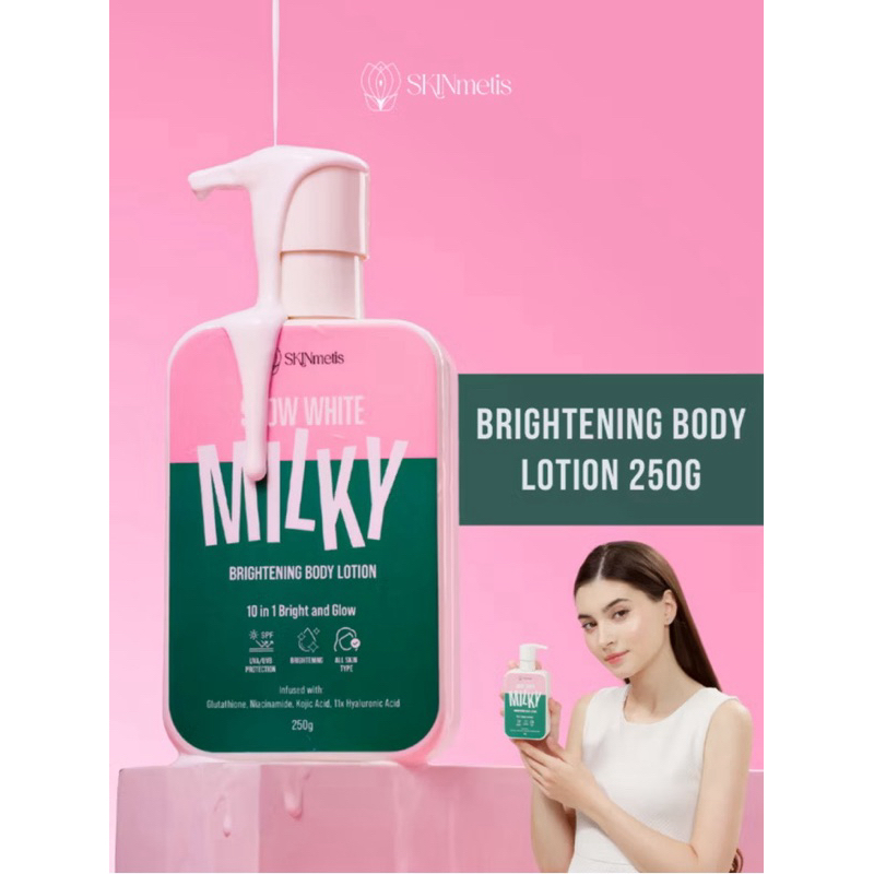 Jual BRIGHTENING BODY LOTION MILKY // SNOW WHITE // 10 IN 1 BRIGHT AND ...