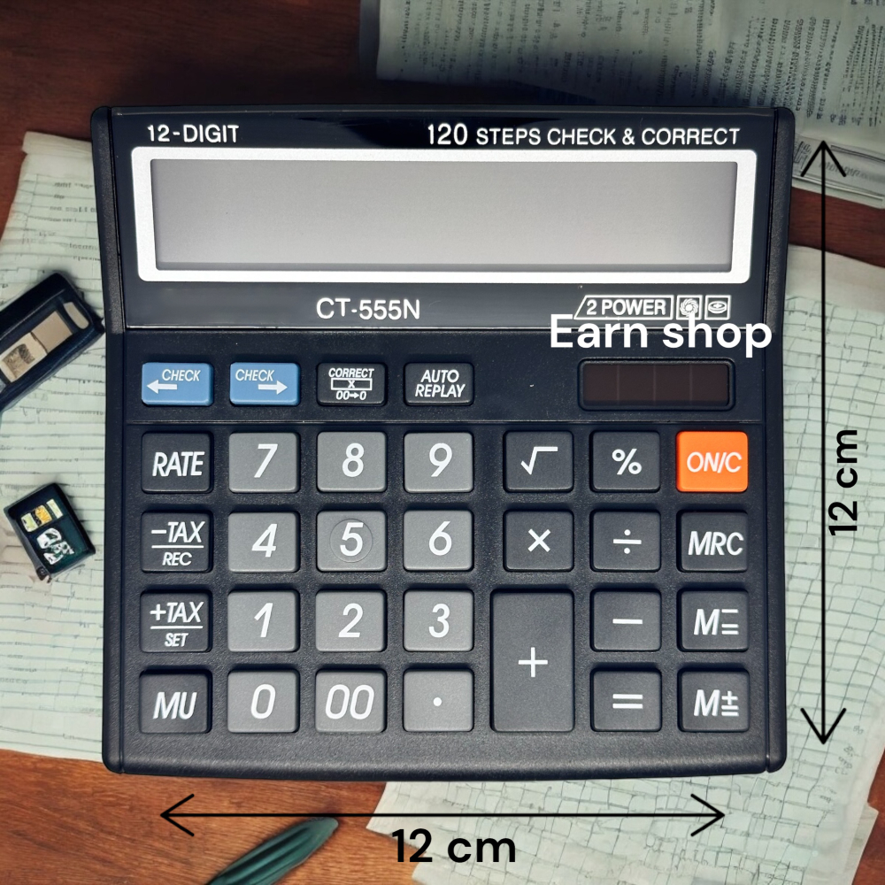 Jual KALKULATOR 12 DIGIT CT-555N / CT 555 N / TAX CALCULATOR / MARK UP CALCULATOR | Shopee Indonesia