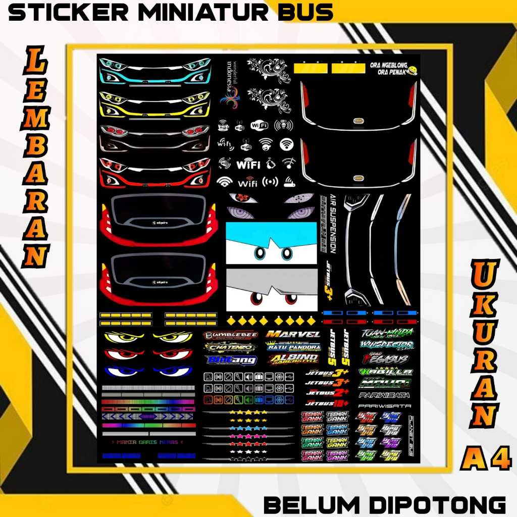 Jual Sticker Miniatur Bus Sticker Lampu Bus Ukuran A4 Bahan Hologram BELUM DIPOTONG Sticker ...