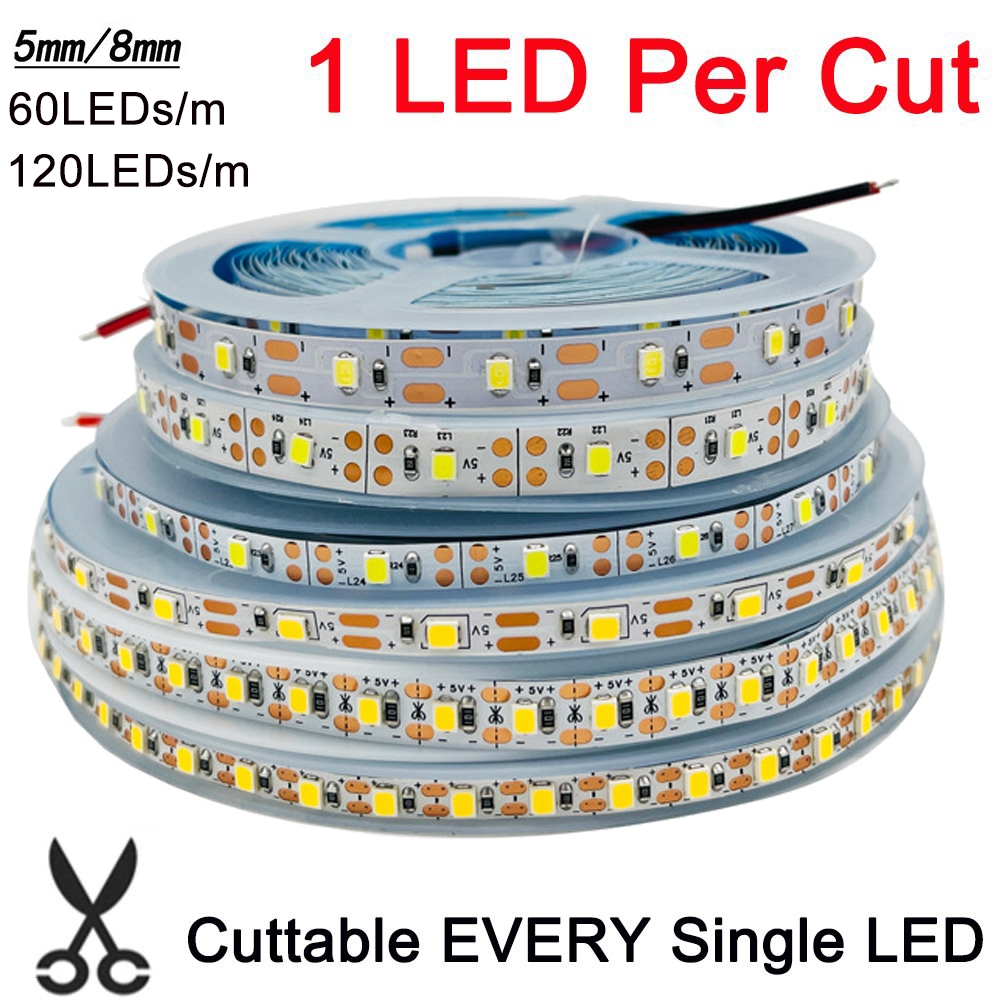 Jual 5V Lampu LED Strip 120LED/m Lebar 3MM 5MM 8MM 5V LED Strip Custom ...