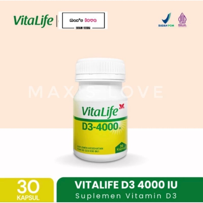 Jual VITALIFE D3 4000 IU VITAMIN 30 KAPSUL CAP KUPU | Shopee Indonesia