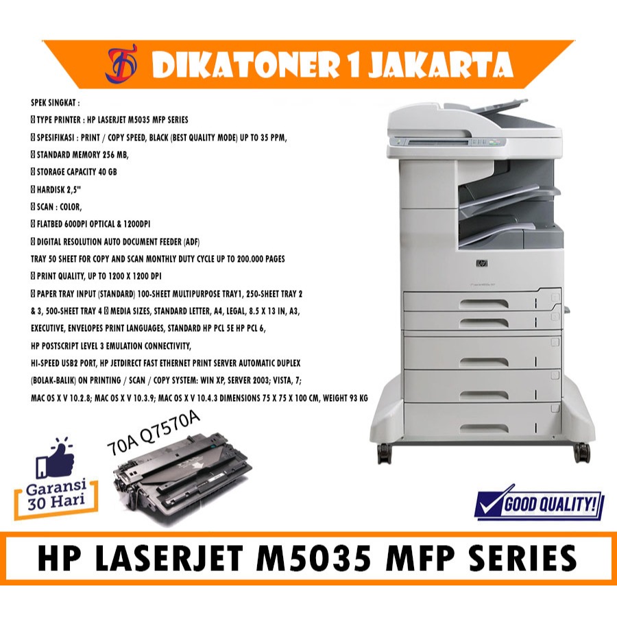 Jual printer hp LaserJet M5035 MFP series multifungsi | Shopee Indonesia