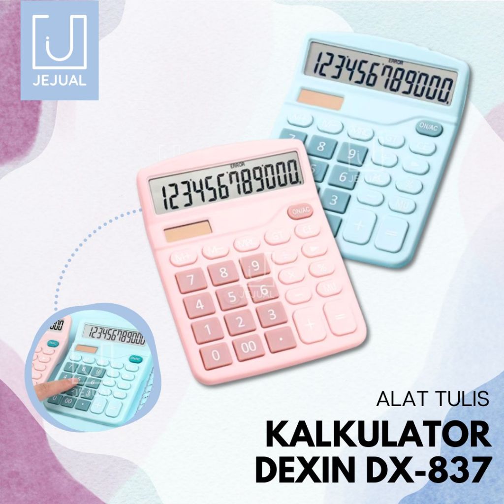 Jual Kalkulator 837s 12 Digit PINK/BLUE Two Power Caclulator Check ...