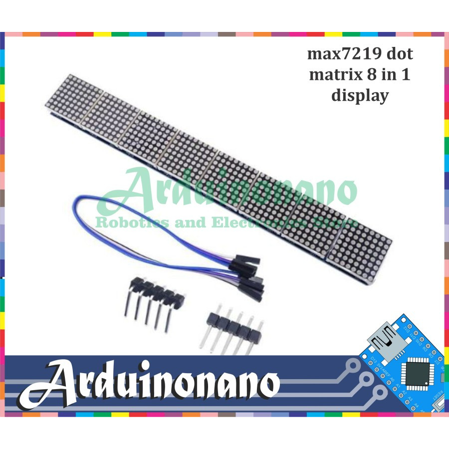 Jual MAX7219 dot matrix 8 in 1 display module single chip control drive LED | Shopee Indonesia