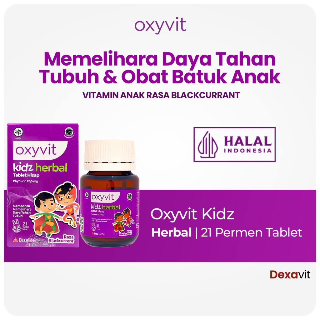 Jual Oxyvit Kidz Tablet Hisap - Vitamin Herbal Untuk Batuk Pilek Anak ...