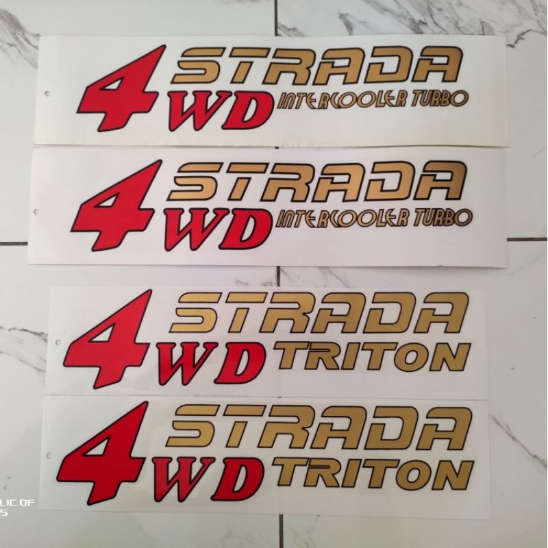Jual stiker Mitsubishi Strada 4WD Triton Intercooler Turbo/Stiker 4wd ...