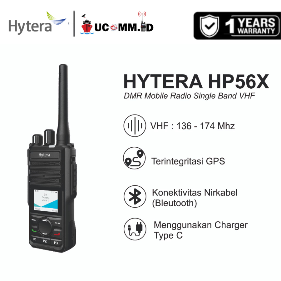 Jual Hytera HP56X HT Digital DMR Single Band VHF Type C Original Garansi Resmi | Shopee Indonesia