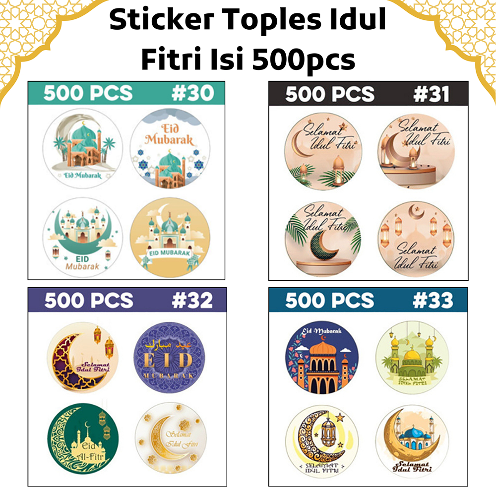 Jual 500pcs Sticker / Stiker Toples Lebaran / Idul Fitri / Eid Mubarak ...