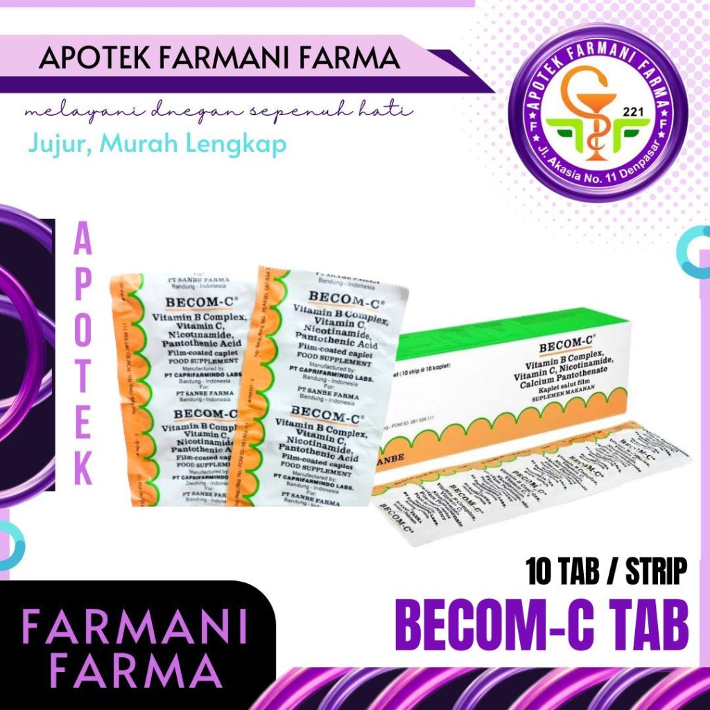 Jual BECOM C 10 TABLET STRIP VITAMIN | Shopee Indonesia