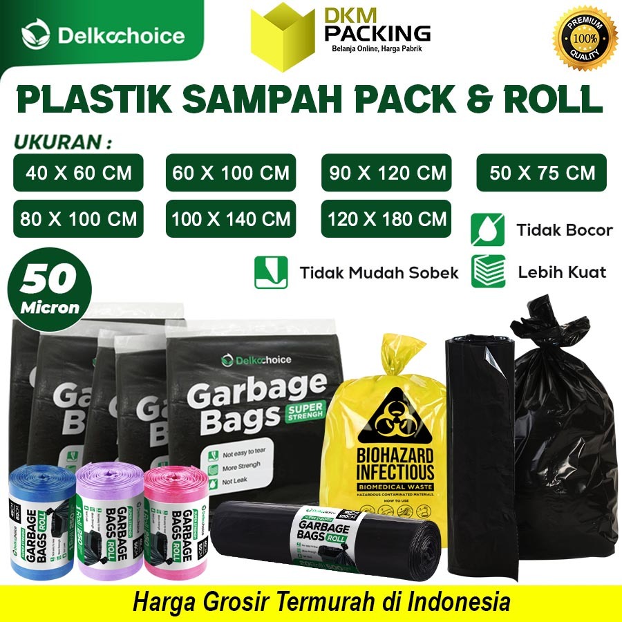 Jual Kantong Plastik Sampah Tebal Jumbo Premium Trash Bag Delkochoice | Shopee Indonesia