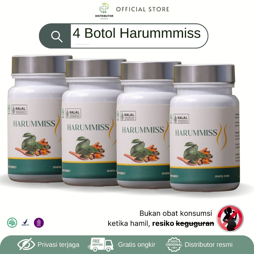 Jual 4 Botol HARUMMISS Obat Telat Haid 500mg/Kapsul | Shopee Indonesia