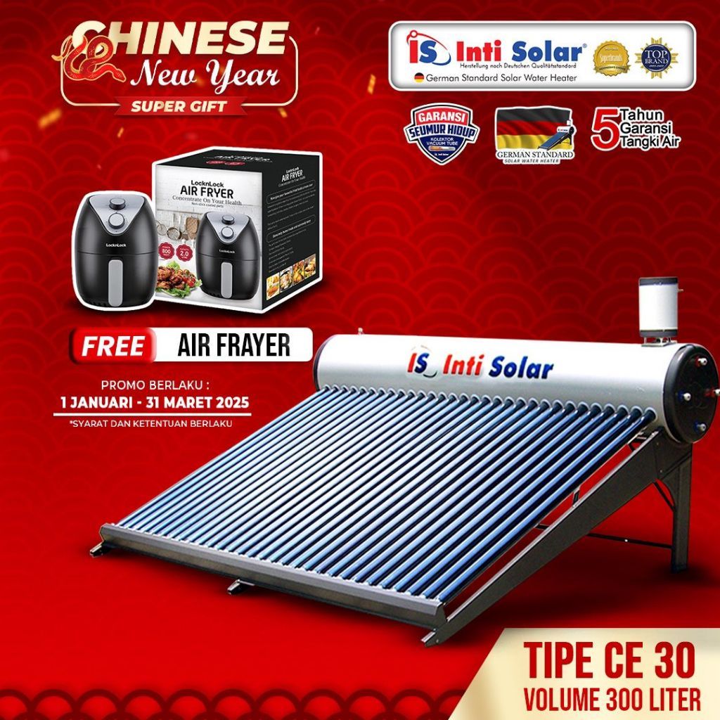 Jual WATER HEATER/PEMANAS AIR TENAGA SURYA INTI SOLAR 30 CE / Inti ...
