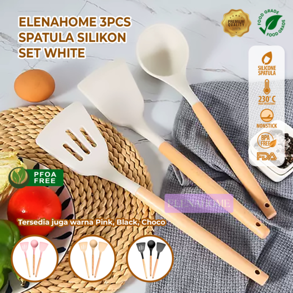 Jual Spatula Silicone Set 3 pc food grade SENDOK MASAK DAPUR Sutil ...