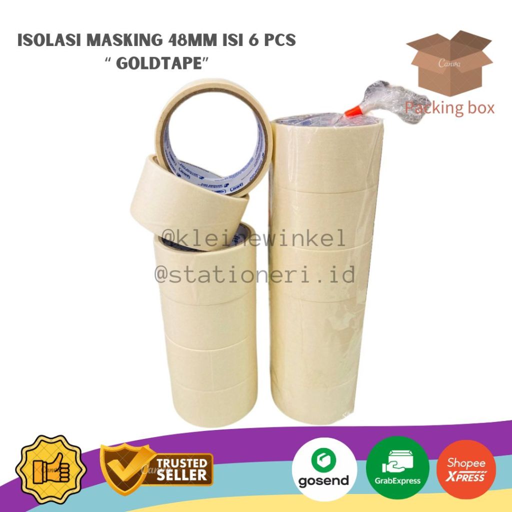 Jual Isolasi kertas GOLDTAPE 2 inch isi 6 SELOTIP | Shopee Indonesia