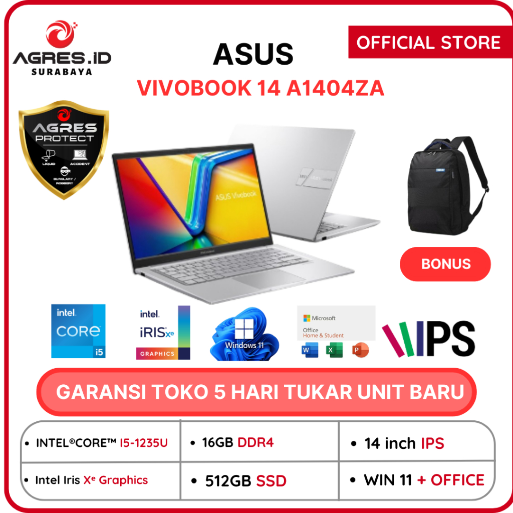 Jual ASUS VIVOBOOK 14 A1404ZA I5 1235 16GB 512GB 14.0FHD VIPS Windows ...