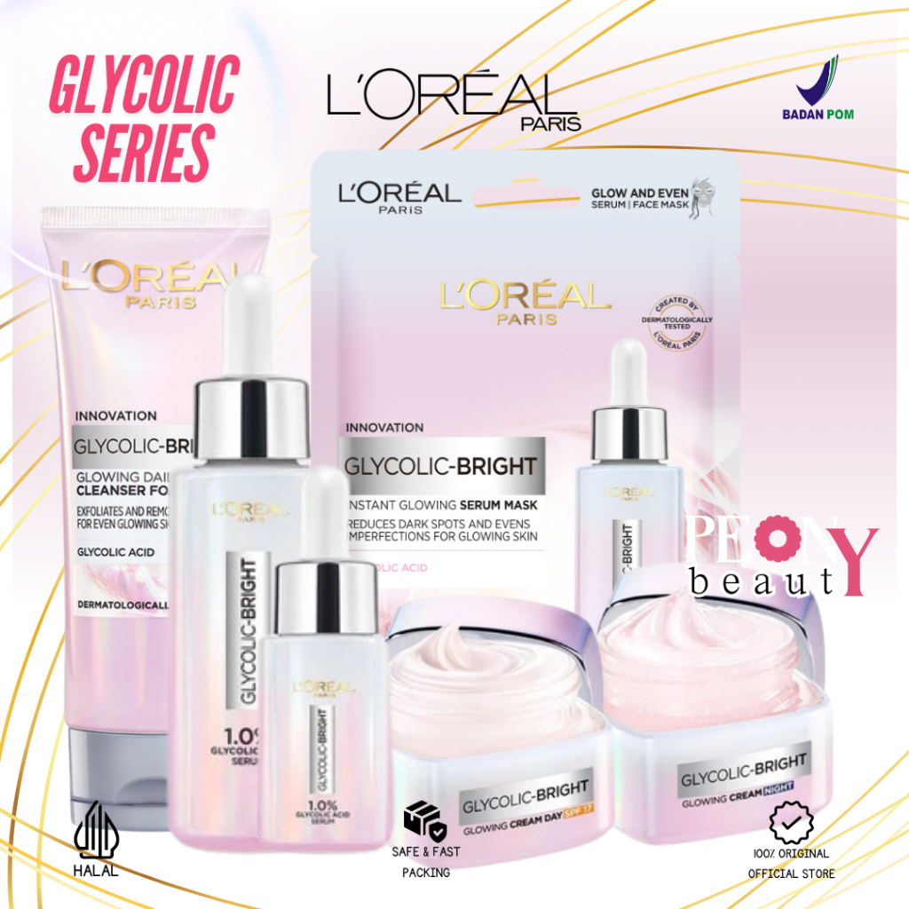 Jual L'Oreal Paris Glycolic Bright Glowing Skincare | Loreal Glycolic ...
