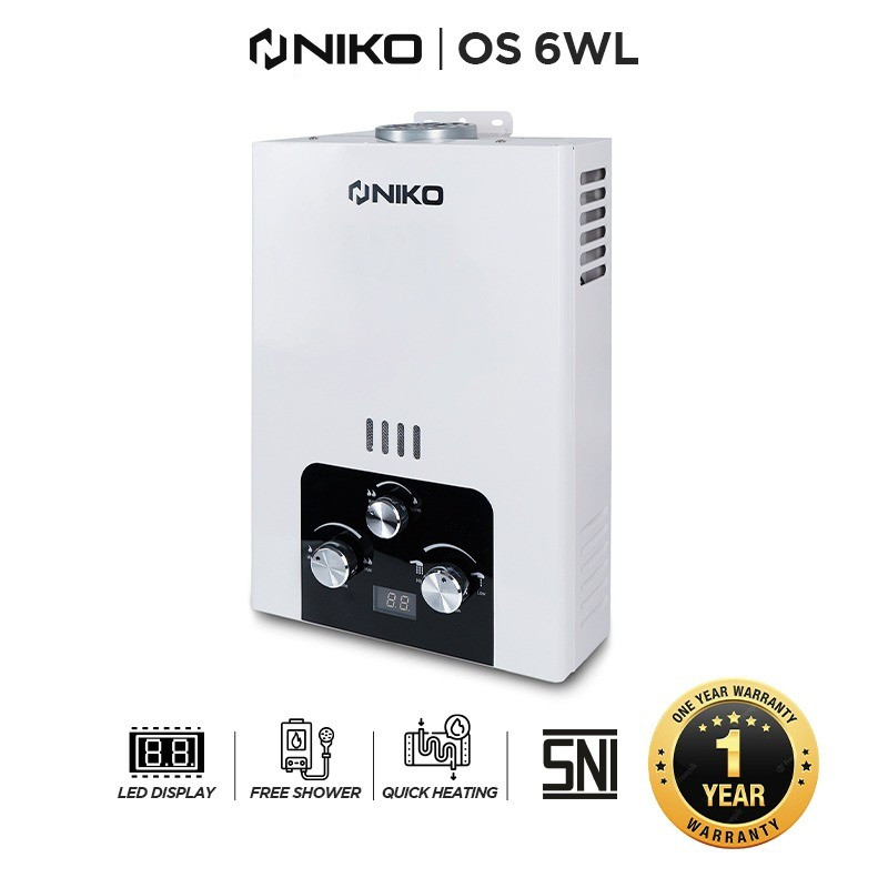 Jual NIKO Gas Water Heater ONSEN LED OS6BL | Shopee Indonesia