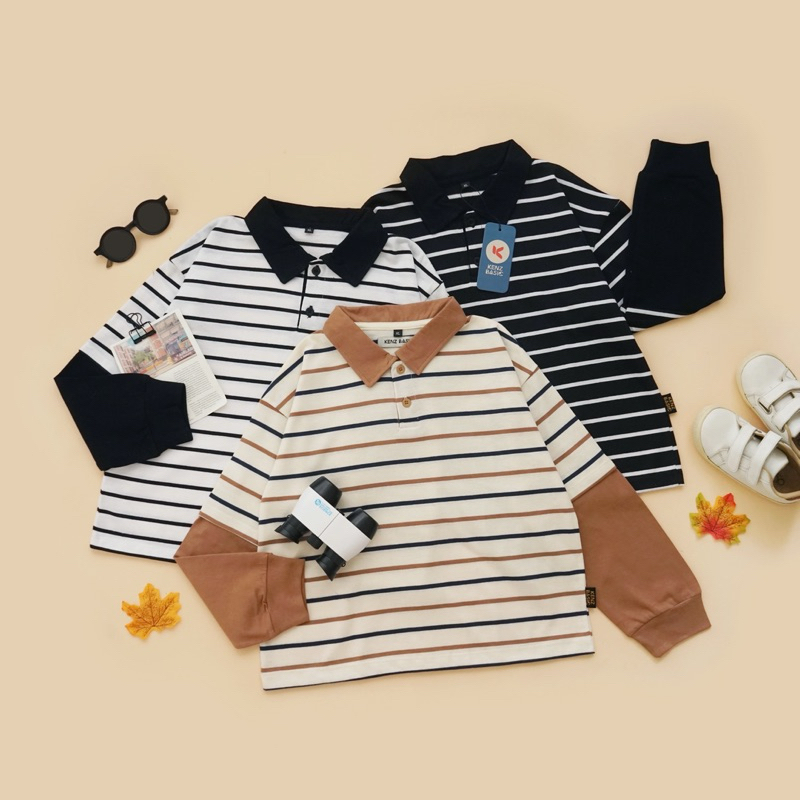 Jual KAOS POLO RUGBY STRIPE KOMBINASI OVERSIZE ANAK LAKILAKK PEREMPUAN ...