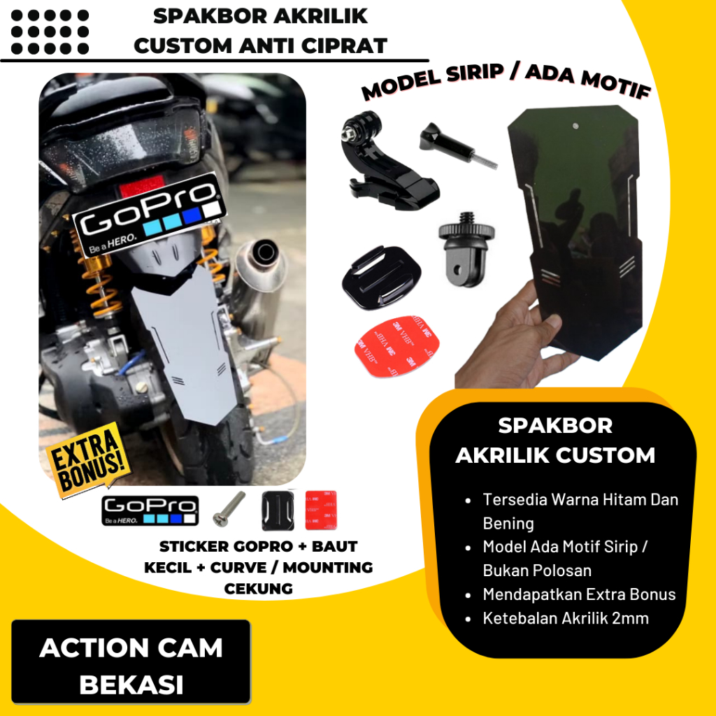 Jual SPAKBOR MOTOR CUSTOM BAHAN AKRILIK / ACRYLIC VARIASI BELAKANG ...