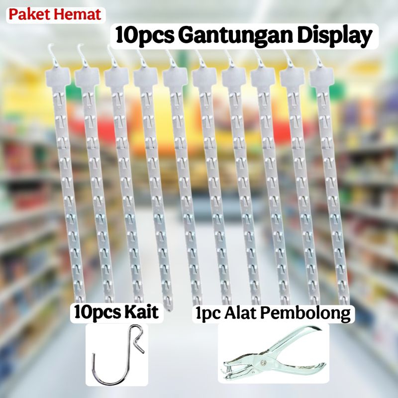 Jual BISA COD PROMO 10pcs+kait Strip Klip Produk Supermarket Hanging ...