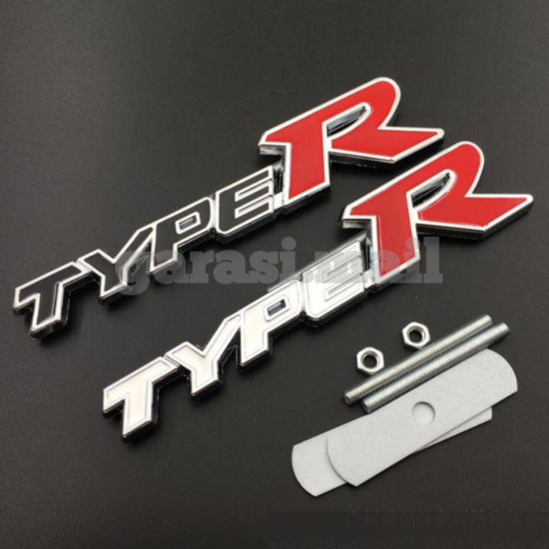 Jual Emblem Badge Body TYPE R Grill Timbul 3D Sticker Stiker Tulisan ...