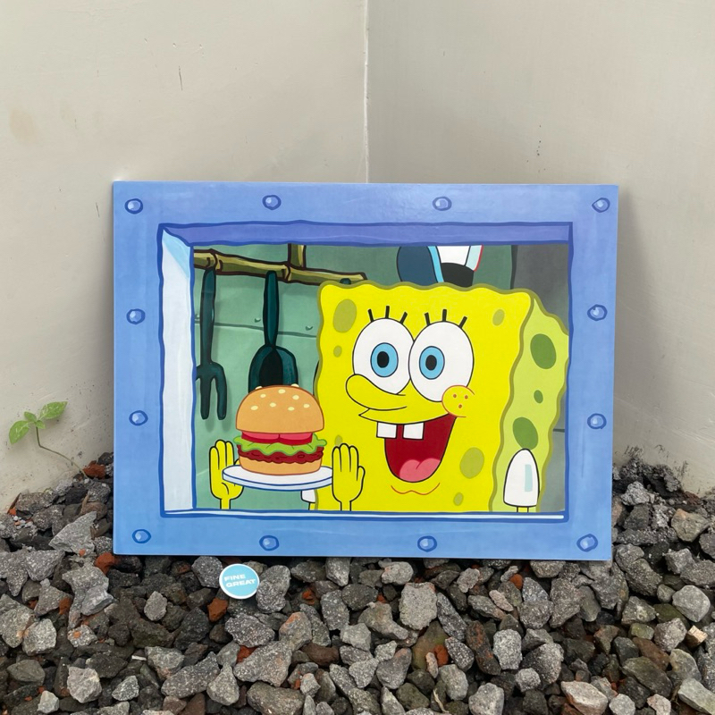 Jual Pajangan dinding stiker jendela squidward spongebob mdf 30x40 cm ...