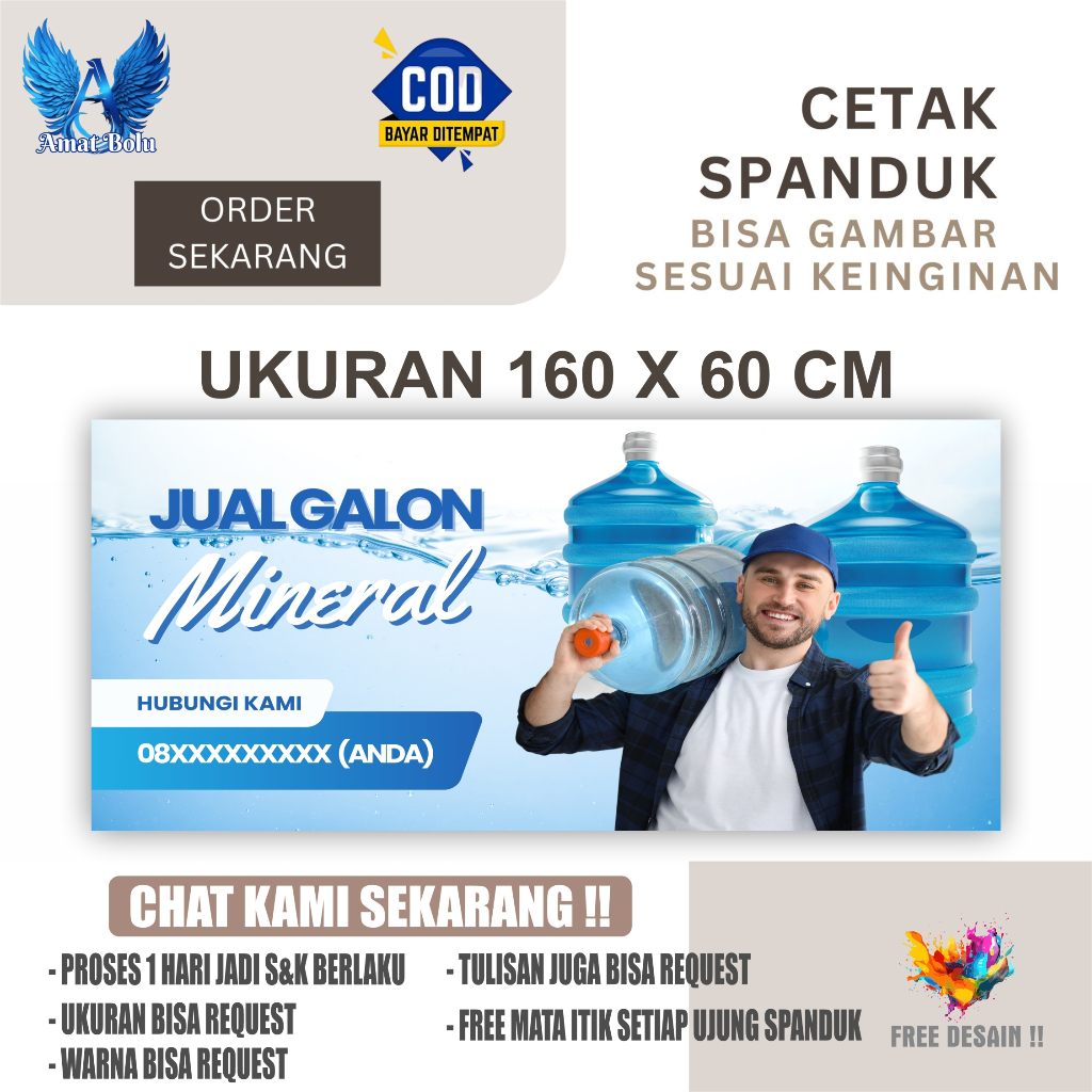 Jual Cetak Spanduk Banner Jual Air Galon & Air Mineral Costom Desain ...