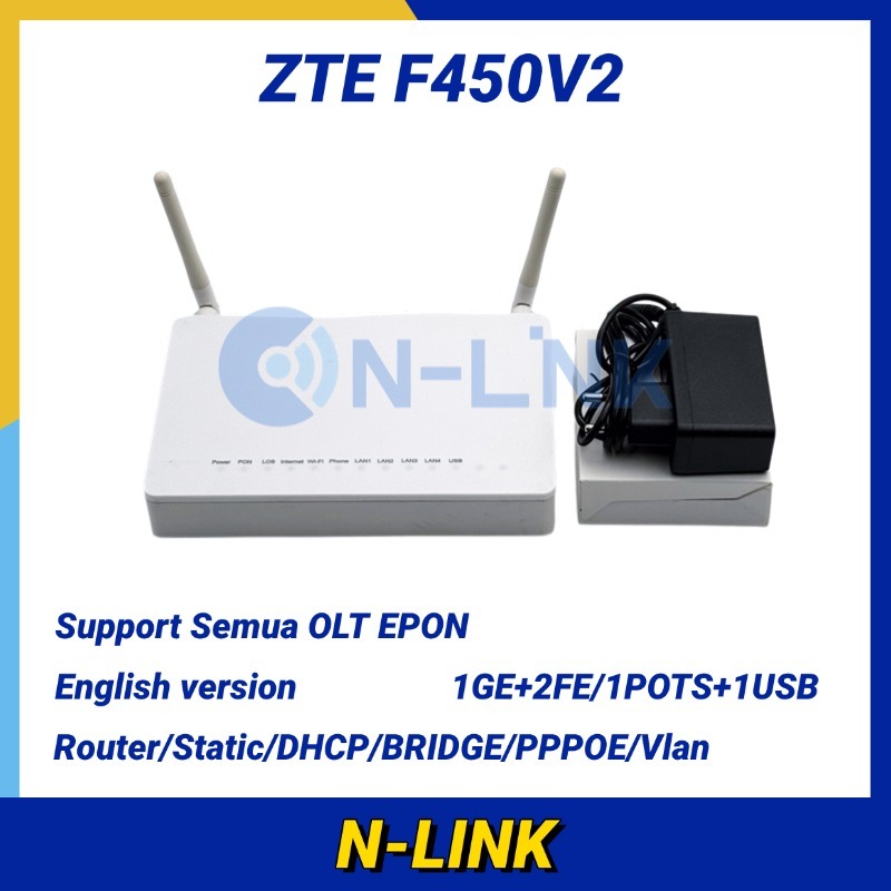 Jual ZTE F450 V2 EPON ONU Wi-Fi Modem (1GE+3FE Ports) – ONT/OLT ...