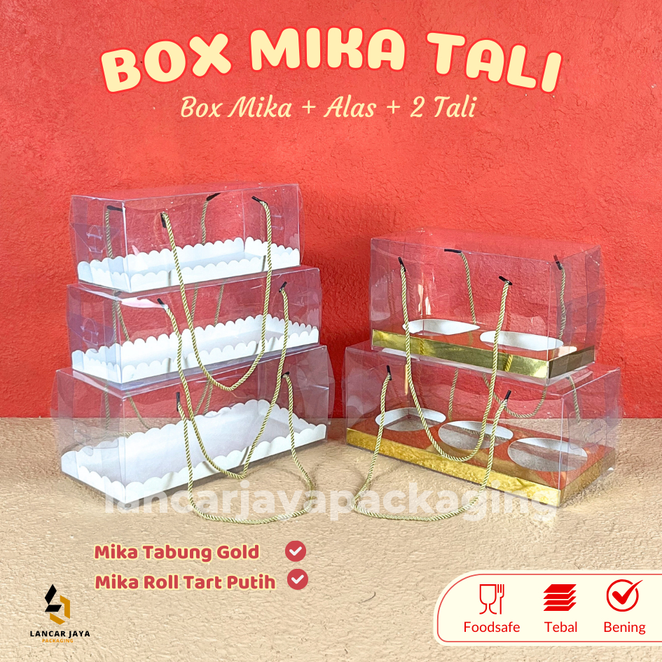 Jual Box Mika Tali Transparan Dos Roll Cake Bolu Gulung Tart Pudding ...