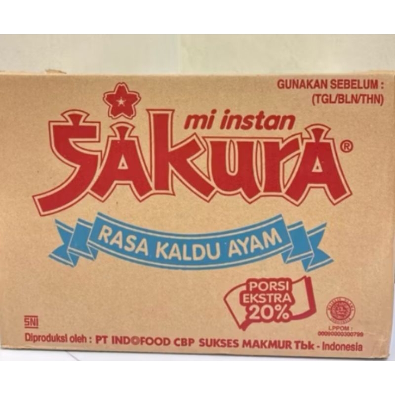 Jual [1 DUS ISI 40 BUNGKUS] SAKURA MIE INSTAN RASA KALDU AYAM | Shopee ...