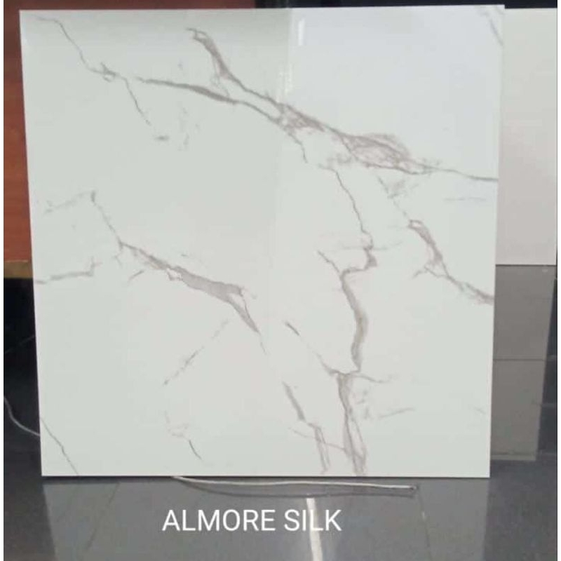 Jual Granit Lantai 60x60 Putih Corak Glossy ARA Almore Silk | Shopee ...