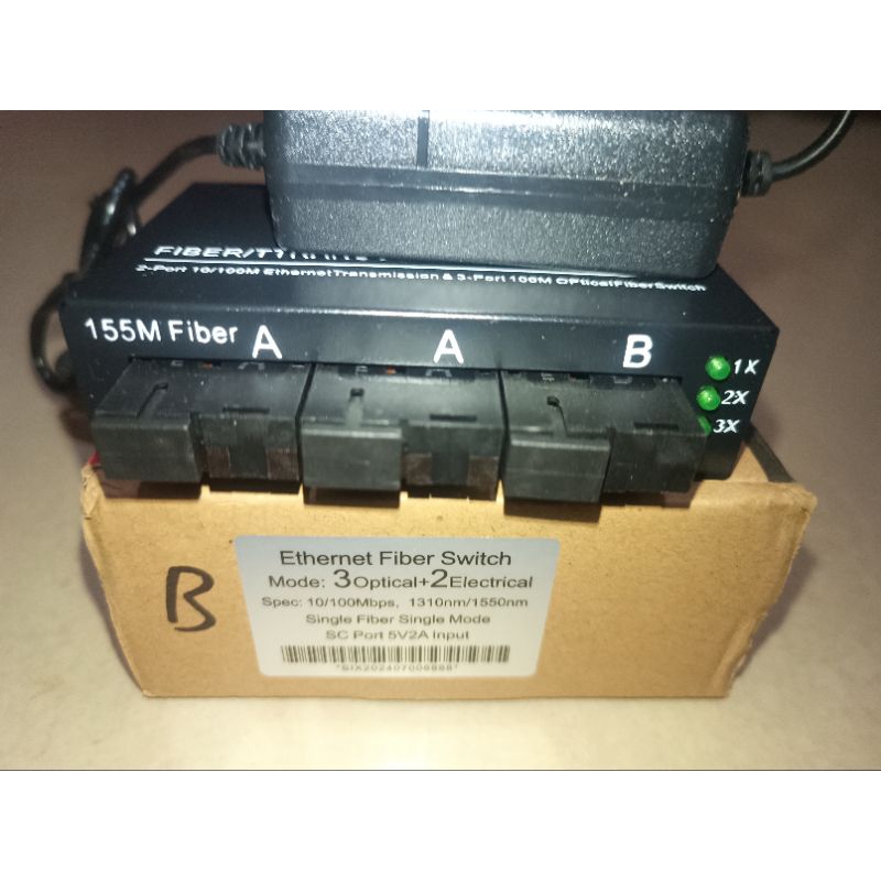 Jual Media Converter HTB AAB 3FO 2LAN + Adapter | Shopee Indonesia