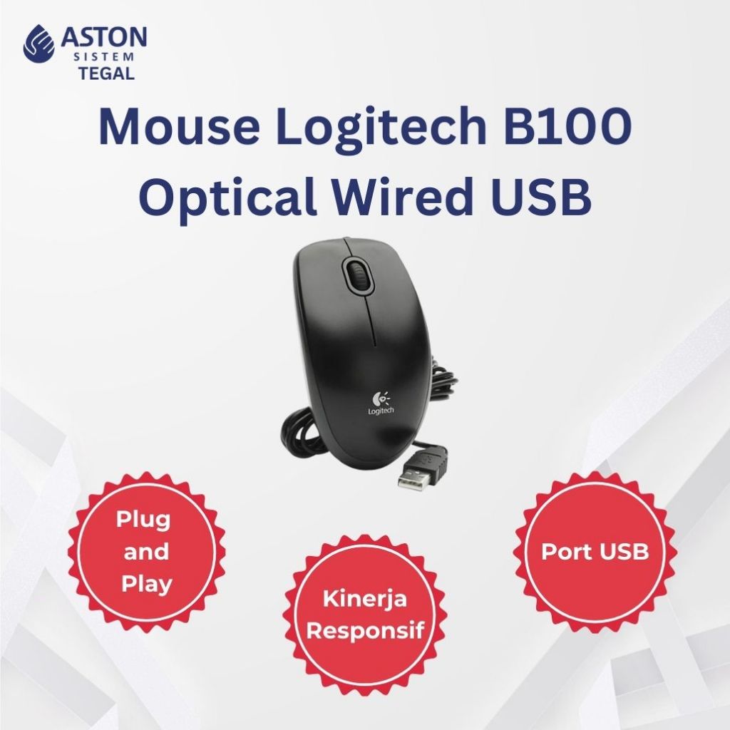 Jual Mouse Logitech B100 Optical Wired USB | Shopee Indonesia