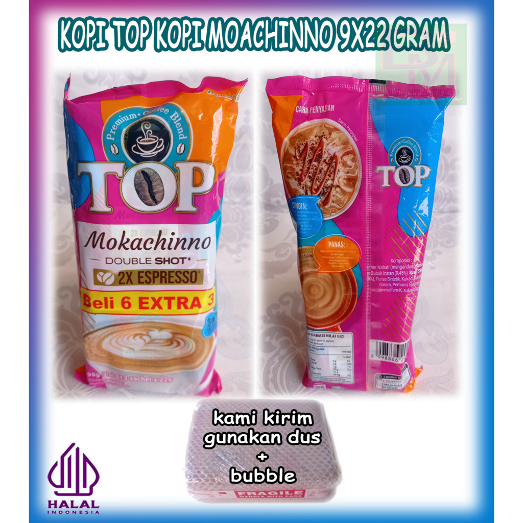 Jual Kopi Top Kopi Mokachinno Double Shot 1 Pak isi 9 Saset | Shopee ...