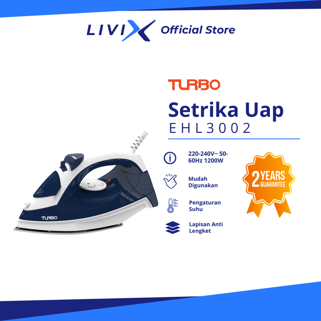 Jual TURBO Setrika Uap - Steam Iron EHL3002 | Shopee Indonesia
