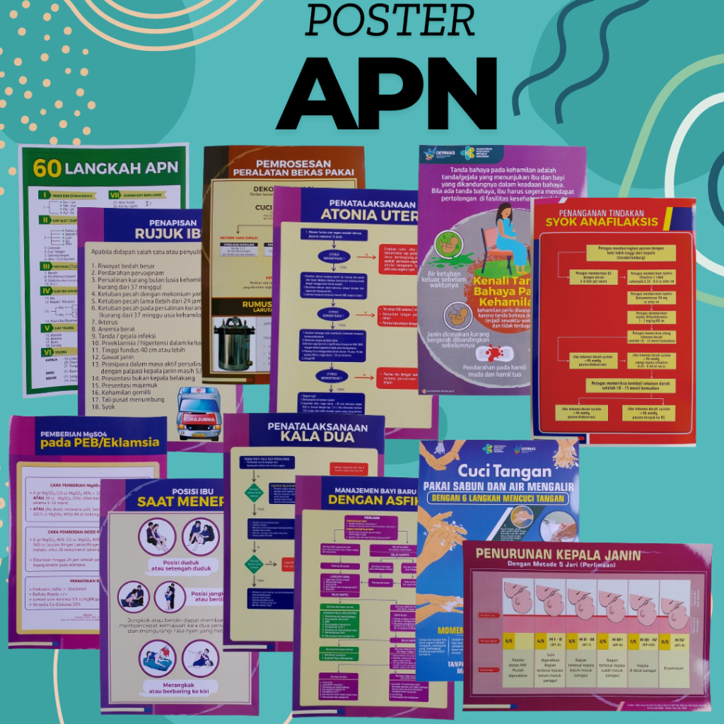 Jual Paket Poster Murah - Poster APN - Langkah Pola Asuhan Persalinan ...