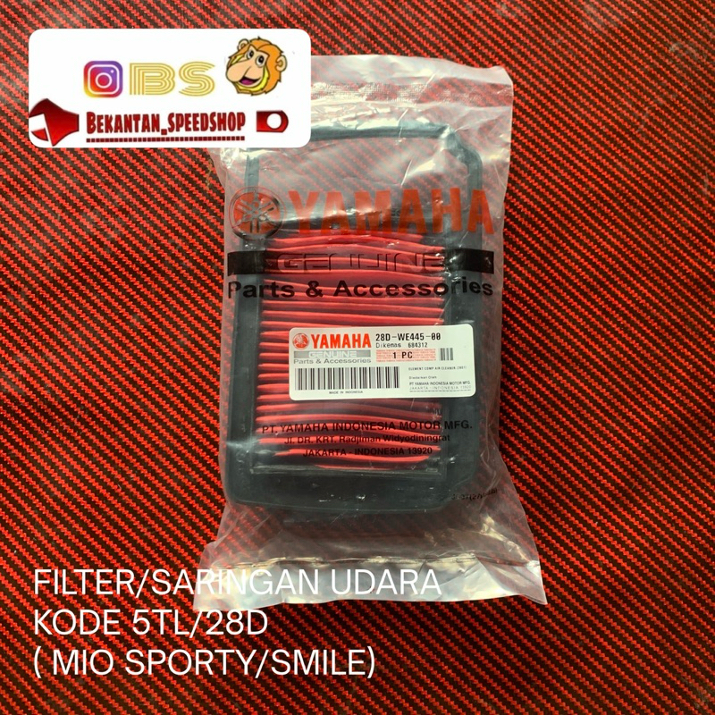 Jual FILTER/SARINGAN UDARA KODE 5TL/28D ( MIO SPORTY/SMILE) | Shopee ...