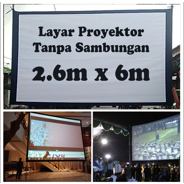 Jual Kain Layar Proyektor / Screen Proyektor Ukuran 2.6m x 6m Tanpa ...