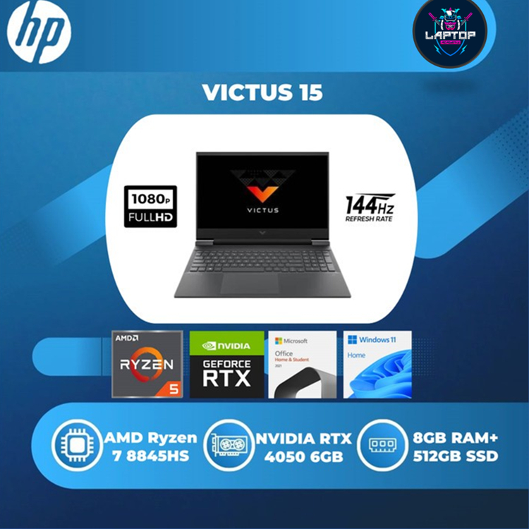 Jual HP VICTUS 15 RYZEN 7 8845HS RTX4050 6GB/ 8GB 512GB W11+OHS 15.6FHD ...