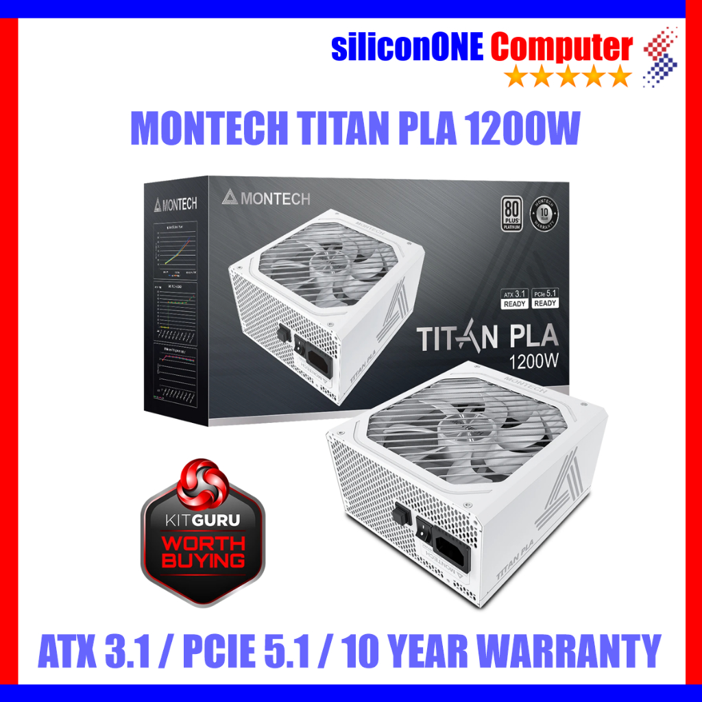 Jual MONTECH TITAN PLA 1200W ATX 3.1 80+ PLATINUM Full Modullar ...