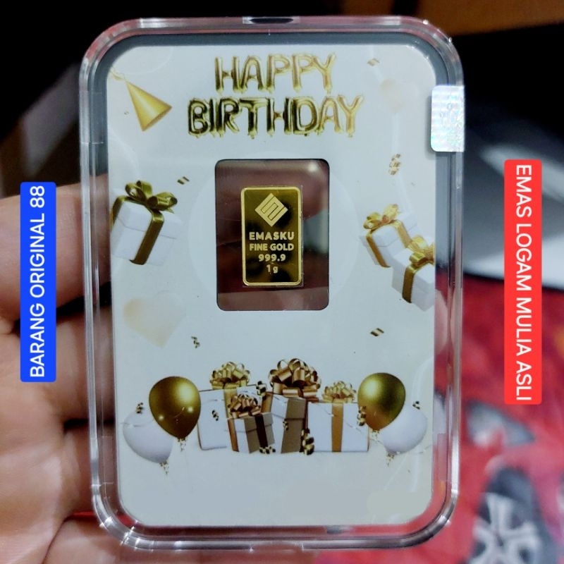 Jual KADO HADIAH ULANG TAHUN EMAS ANTAM 1 GRAM HARTADINATA UCAPAN HAPPY ...